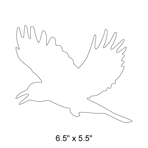 Flying Crow Outline Template