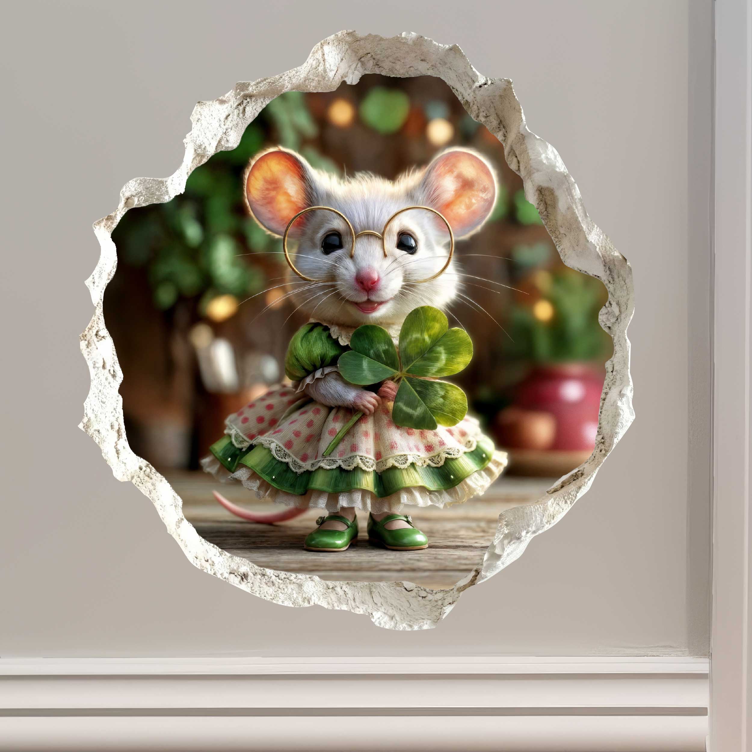 Shamrock Sweetie St. Patrick’s Day Mouse Hole Decal
