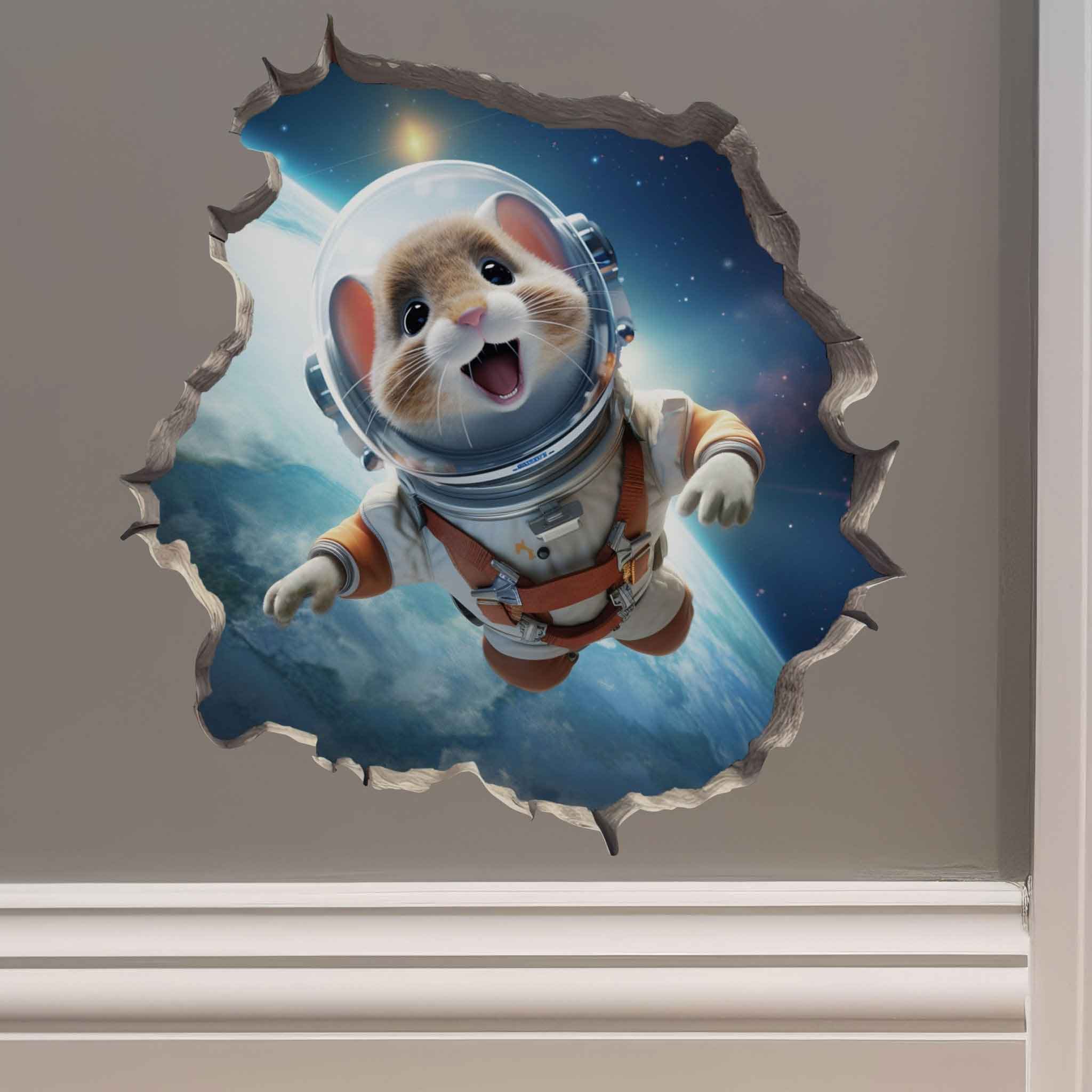 Astronaut Mouse Hole Decal