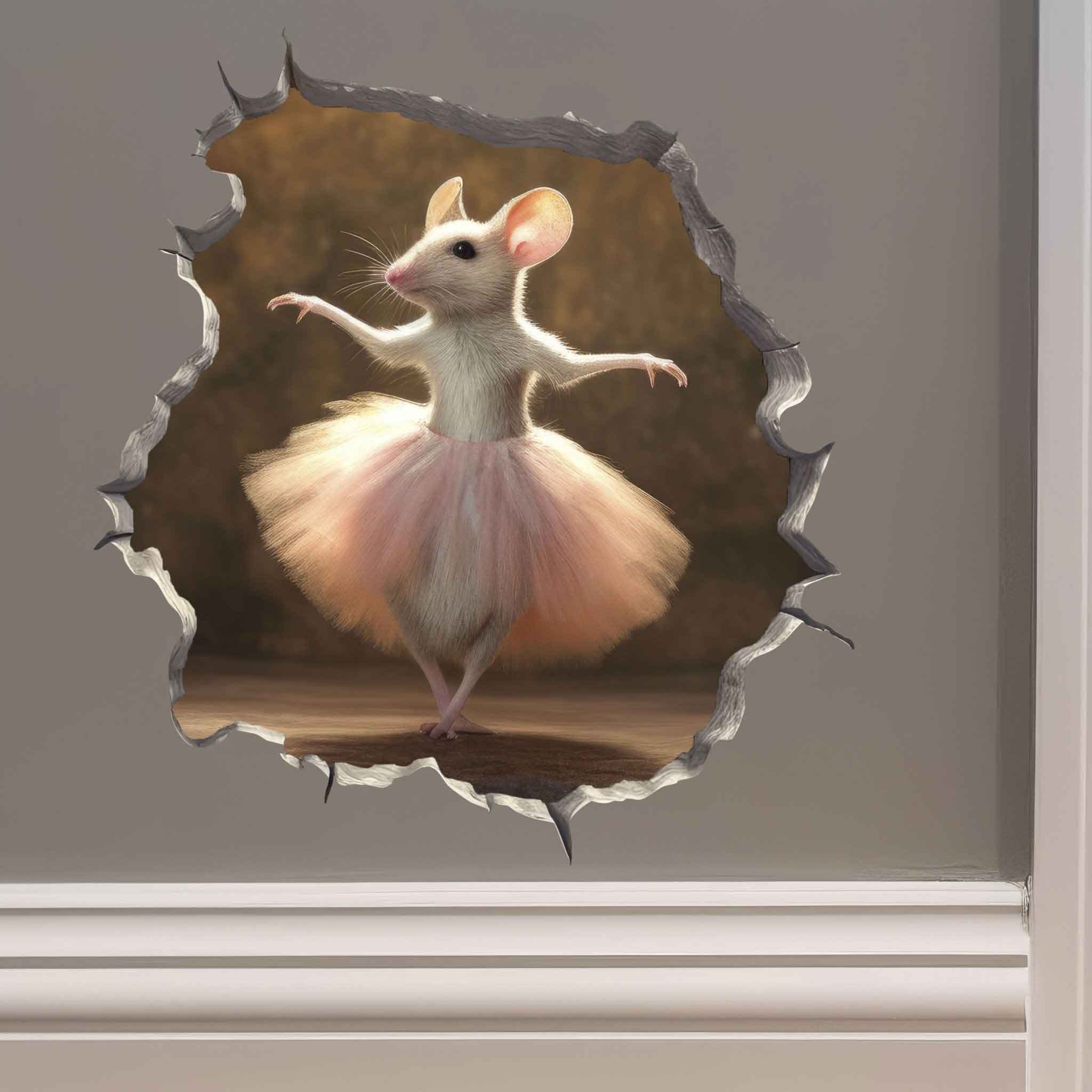 Ballerina Mouse Hole Decal