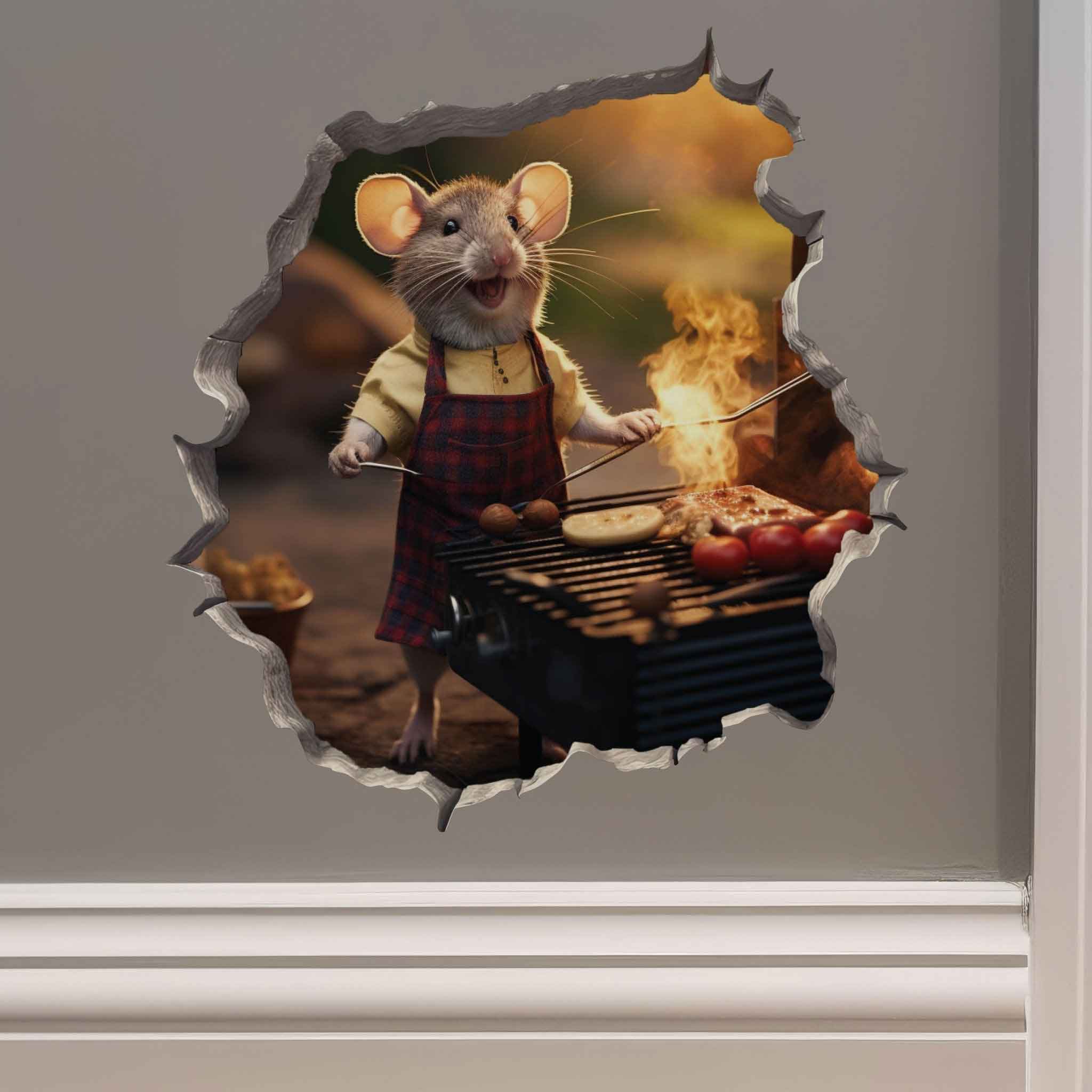Barbeque Mouse Hole Decal