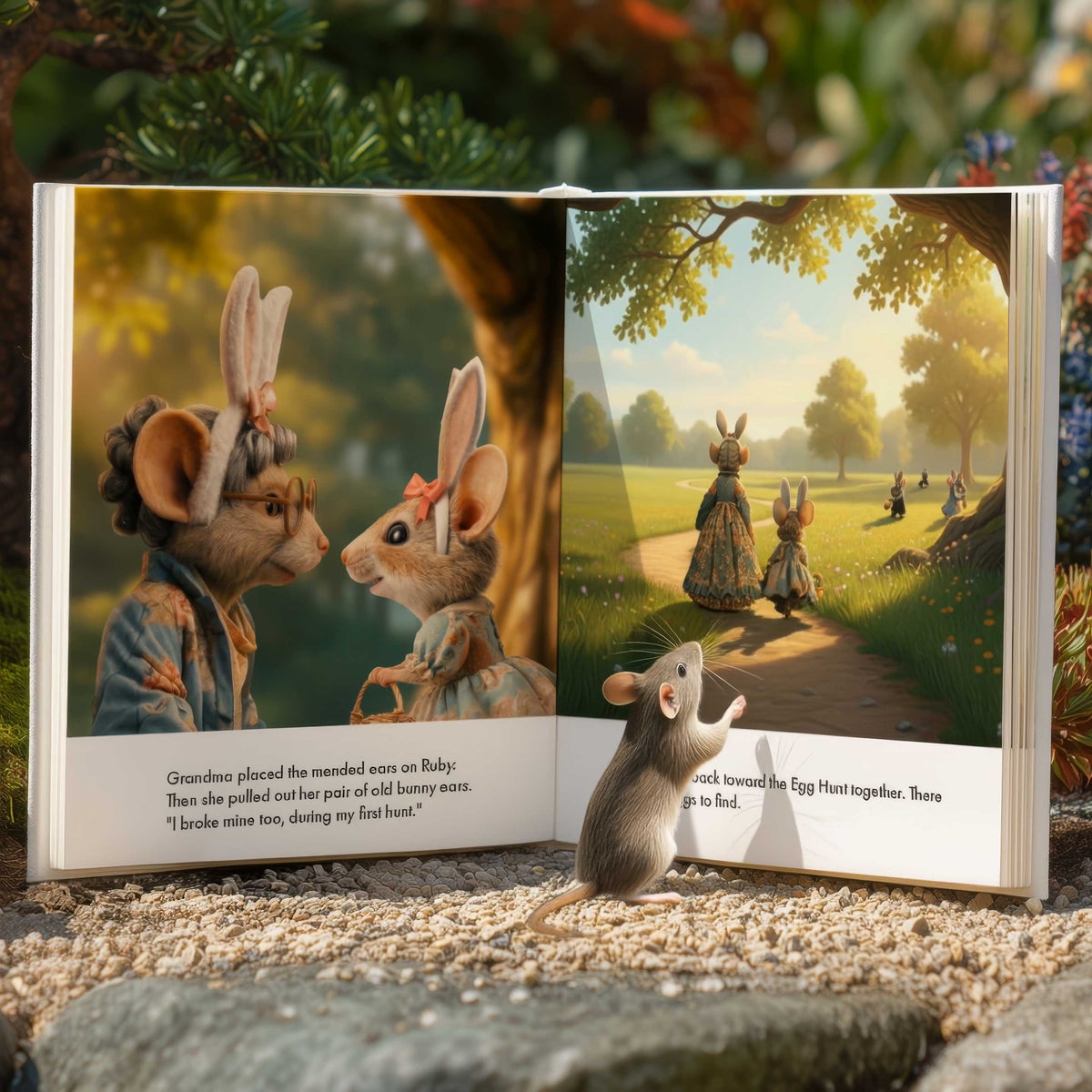 Wallington Mice Easter Tales Hardback Book with Mouse Hole Decals
