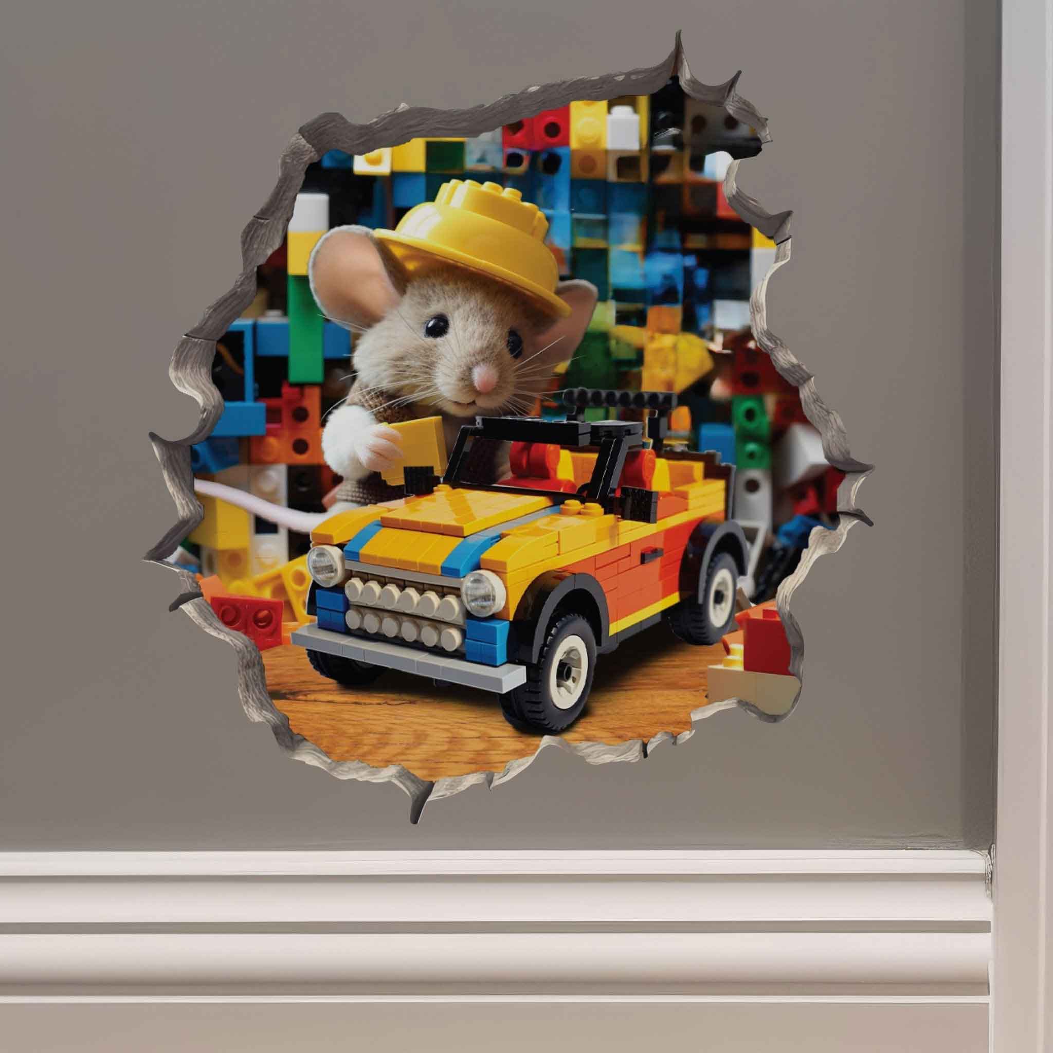 Building Blocks Mouse Hole Decal