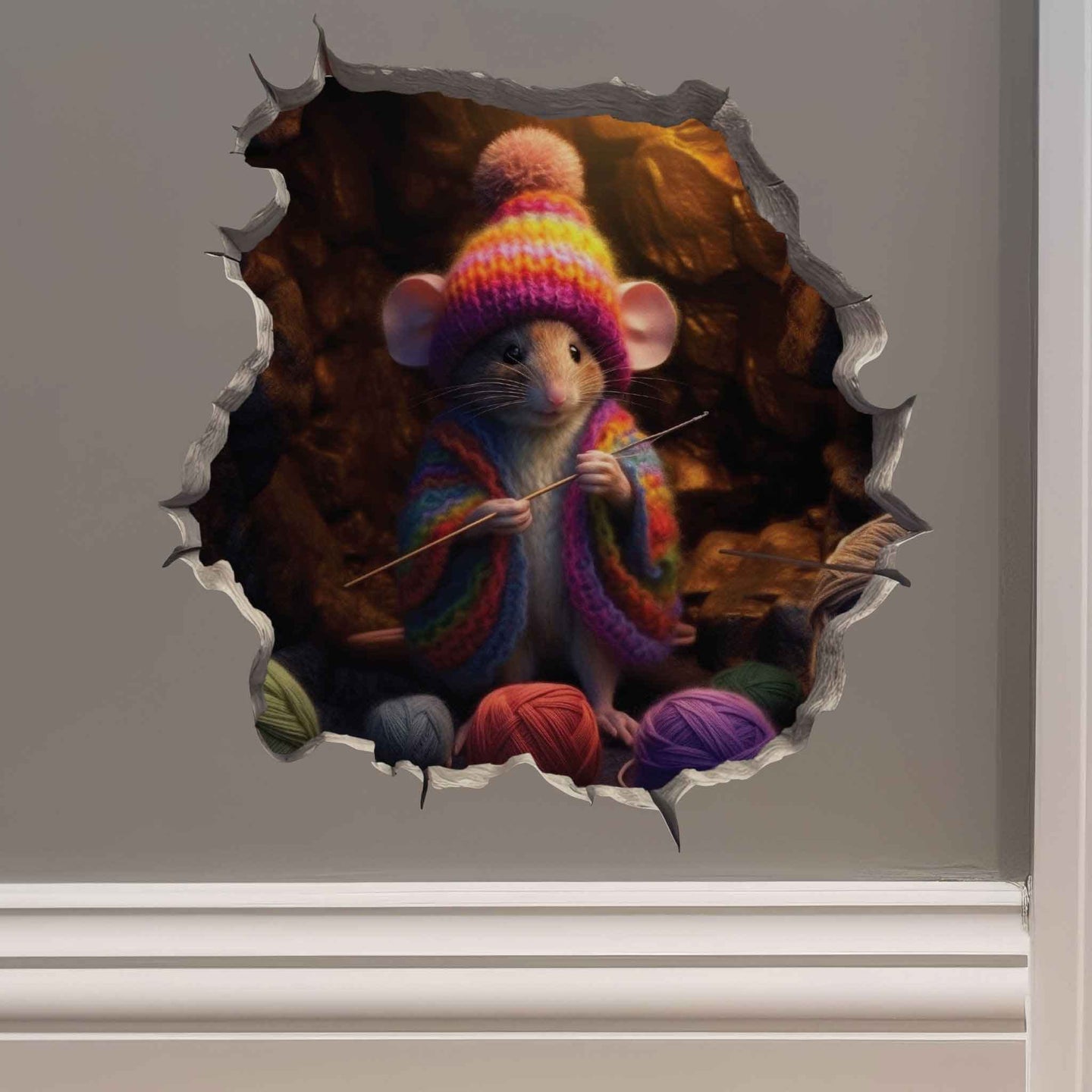 Mouse Hole Wall Decals