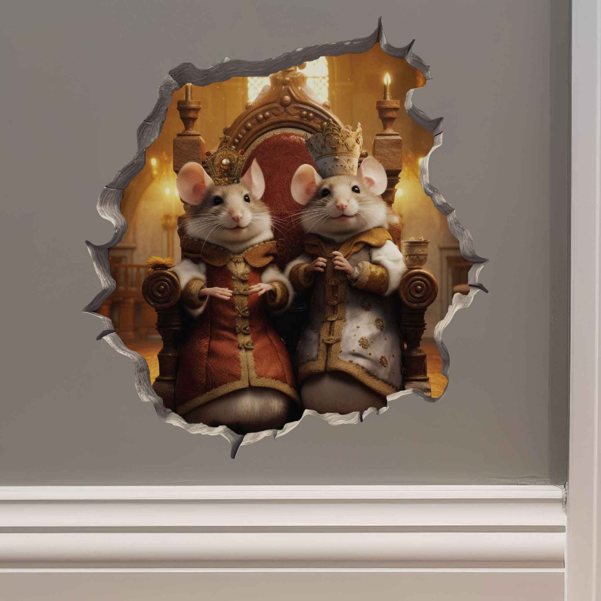 King and Queen Mouse Hole Decal