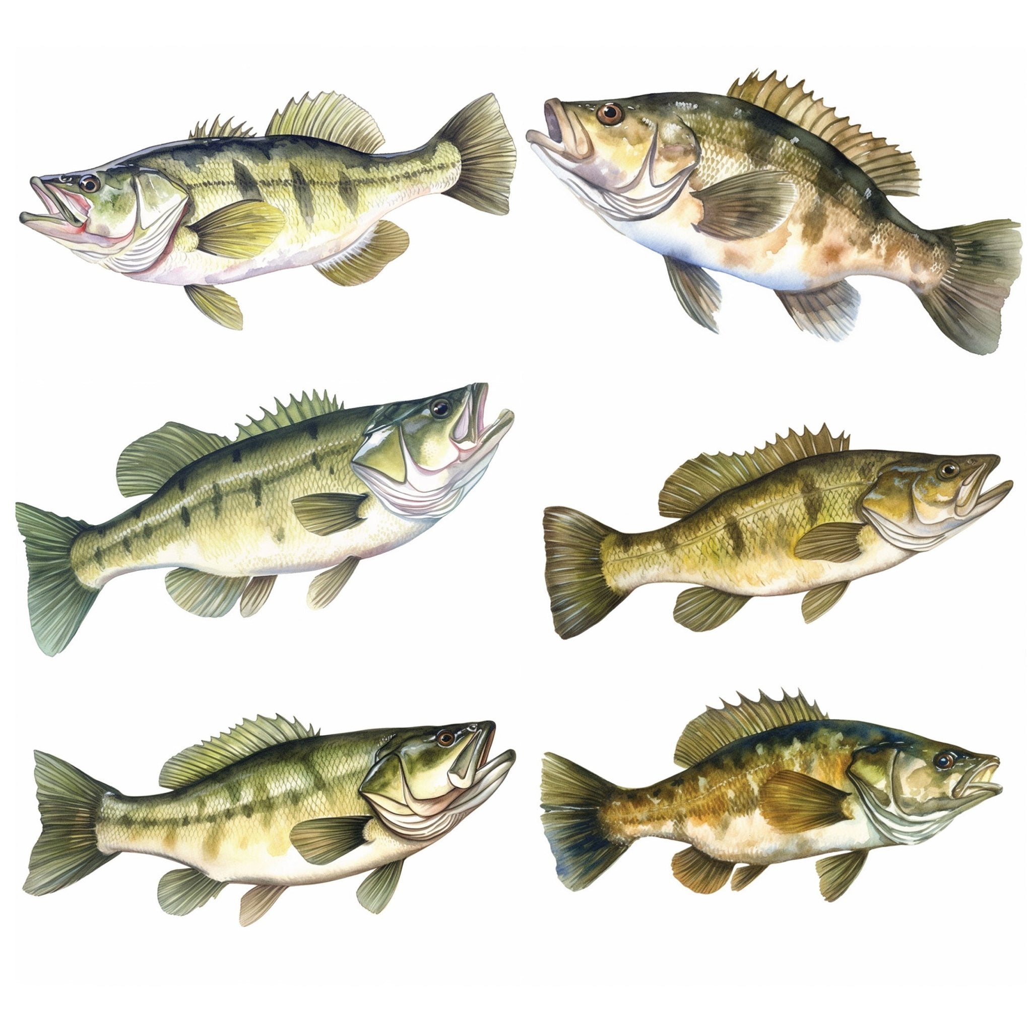 Largemouth - Smallmouth Bass Decals - Gift for Fishermen