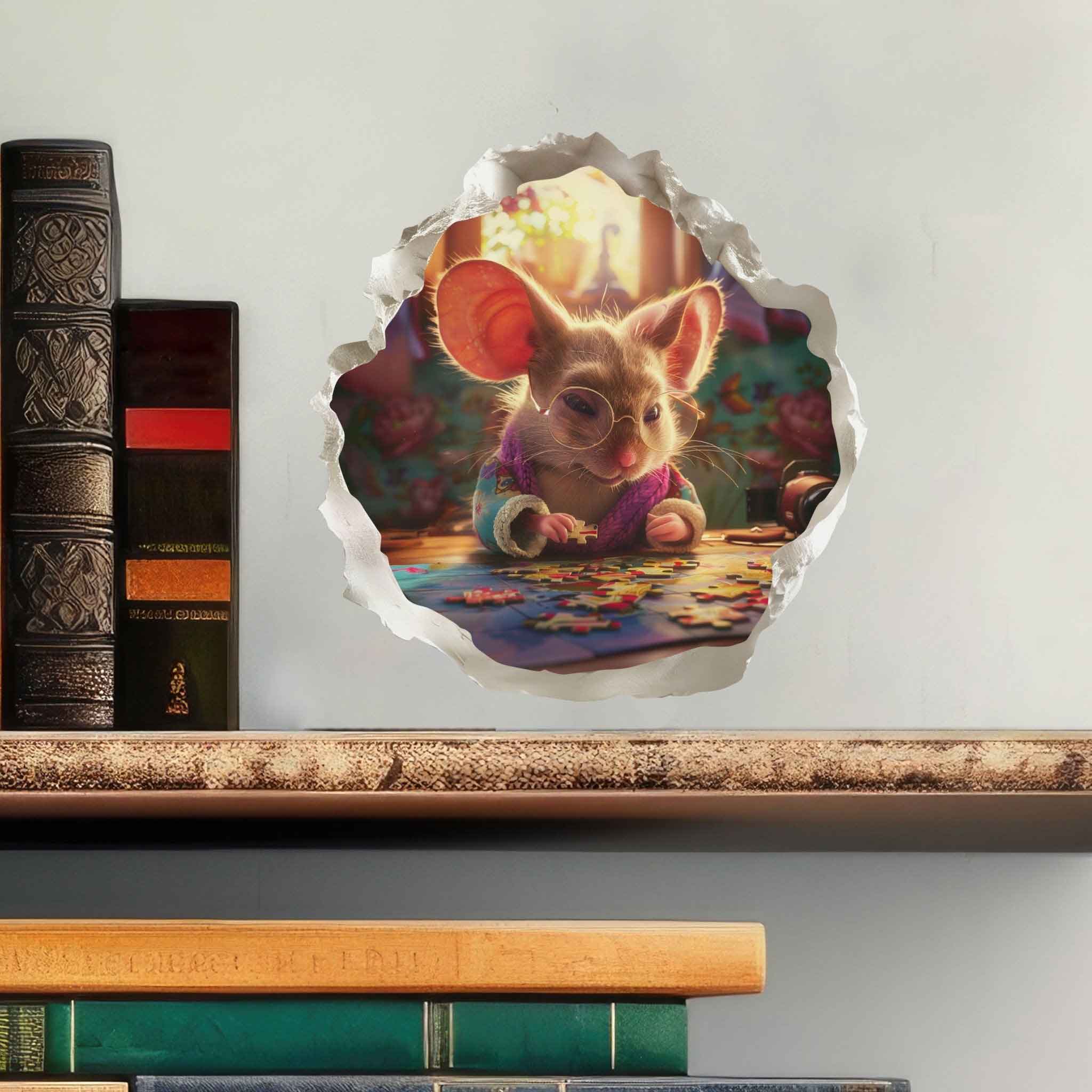 Puzzle Mouse Hole Decal