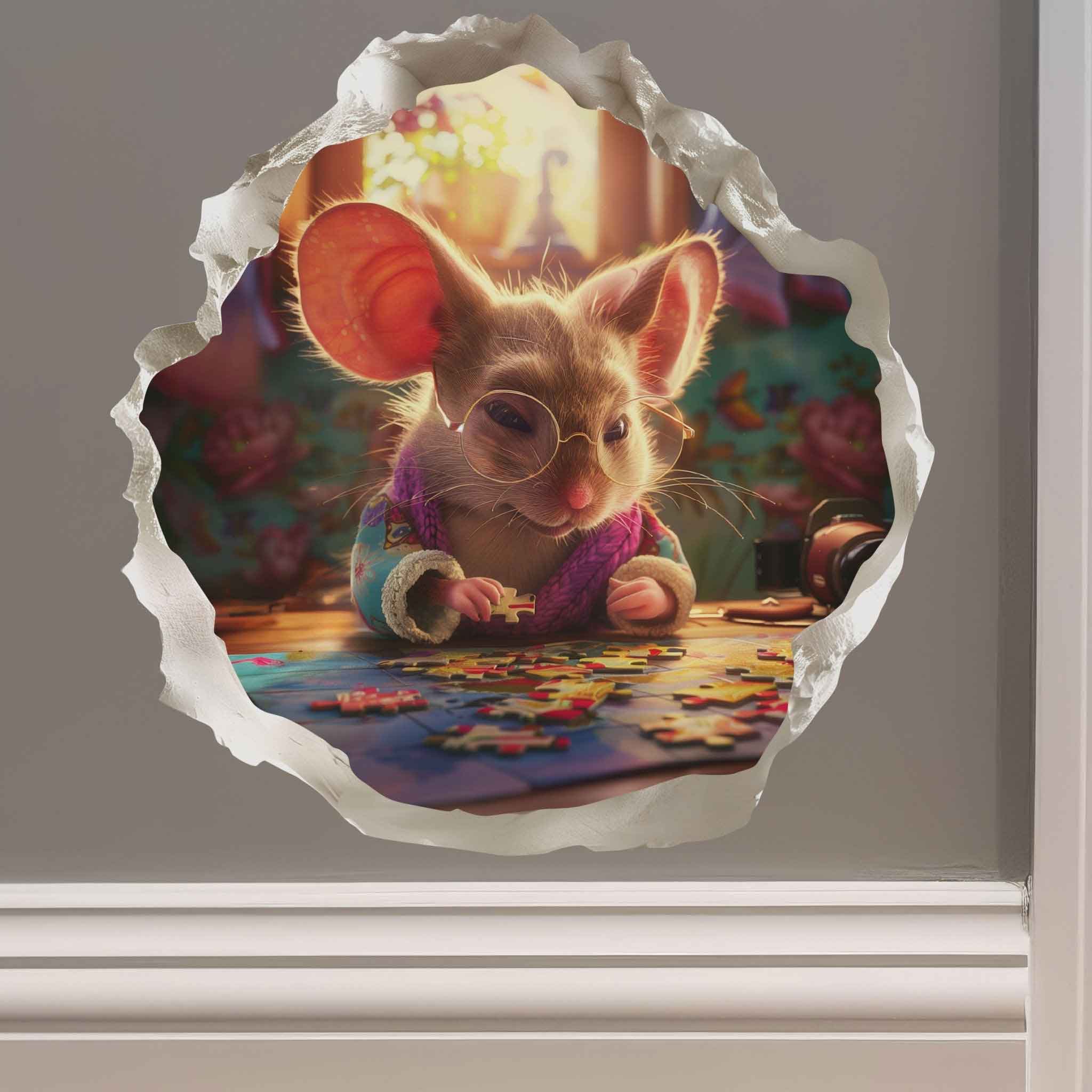 Puzzle Mouse Hole Decal