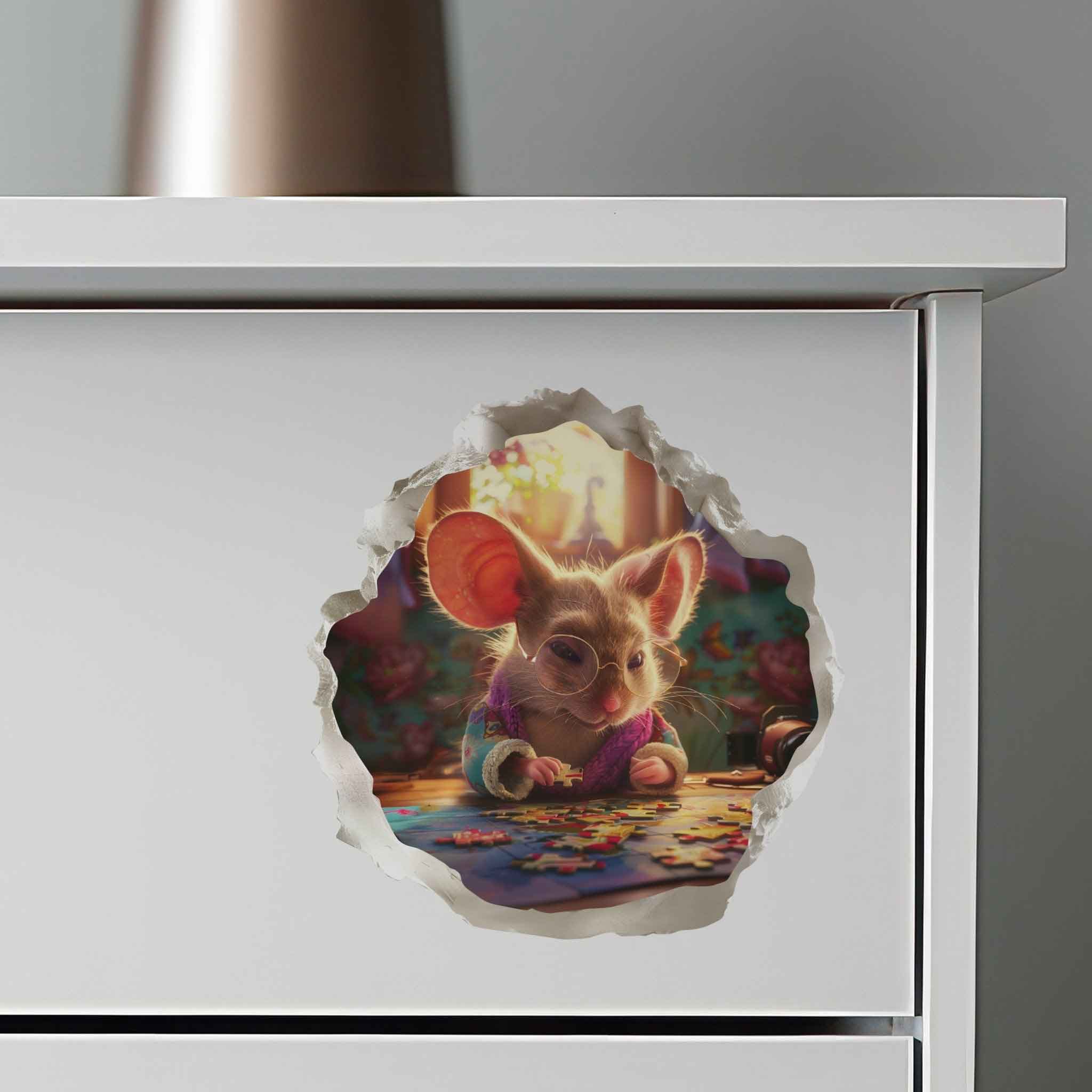 Puzzle Mouse Hole Decal