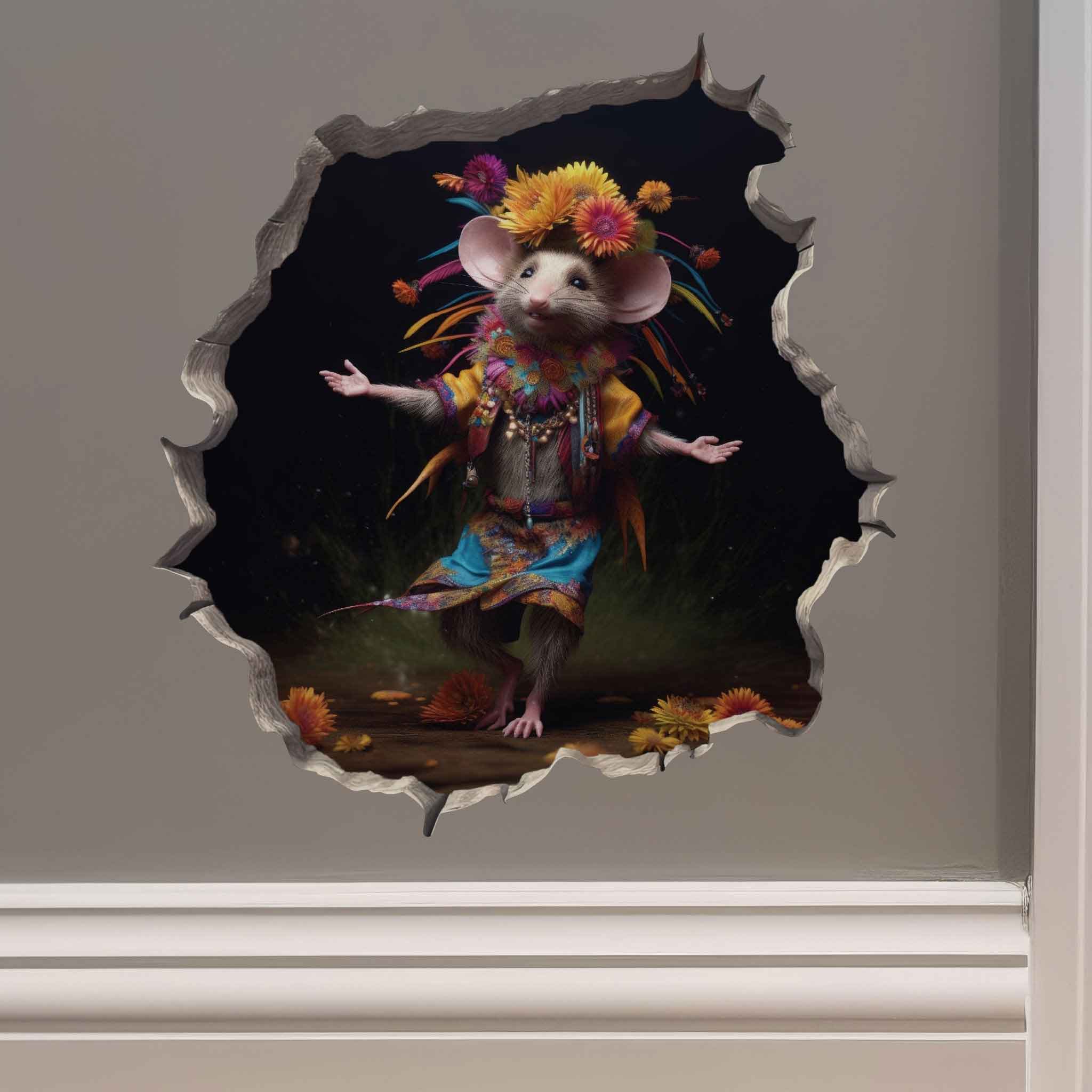 Tribal Dancer Mouse Hole Decal