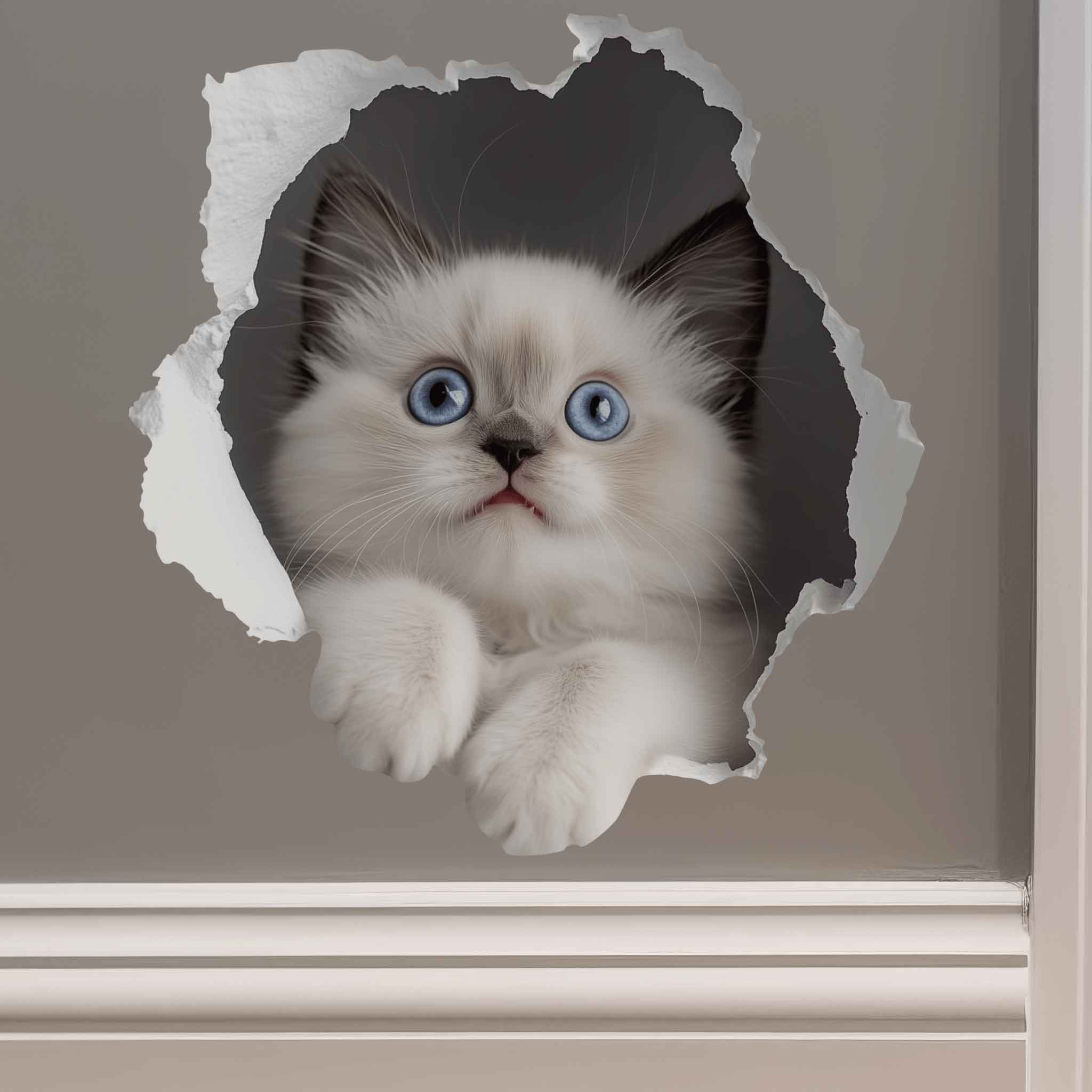 White Cat Hole Decal