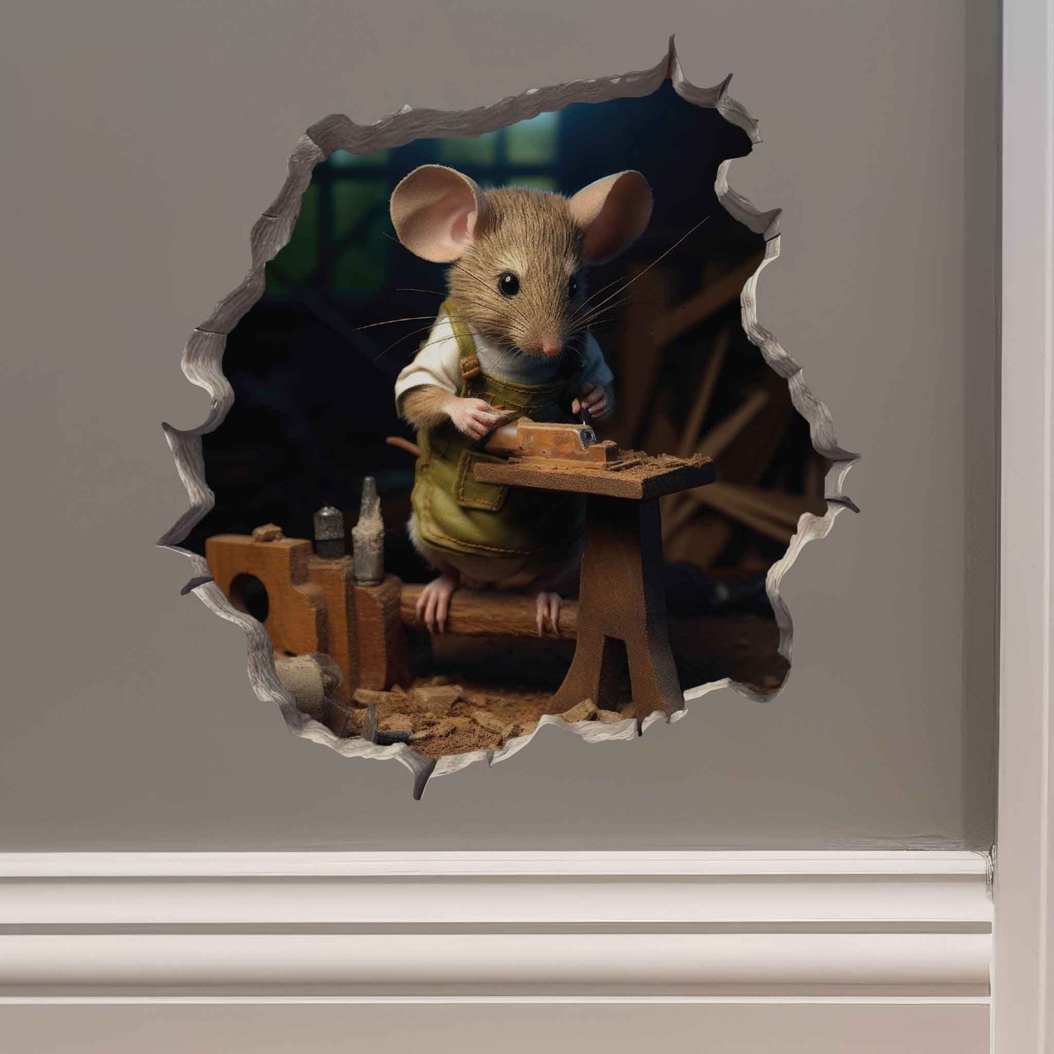Woodworking Mouse Hole Decal