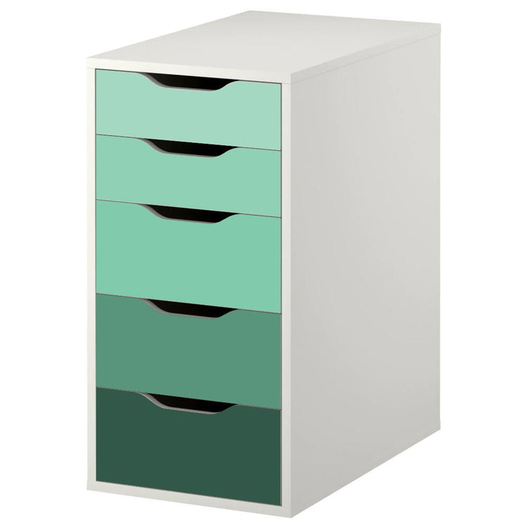 Green Ombre Decal Set for IKEA Alex Drawer Unit