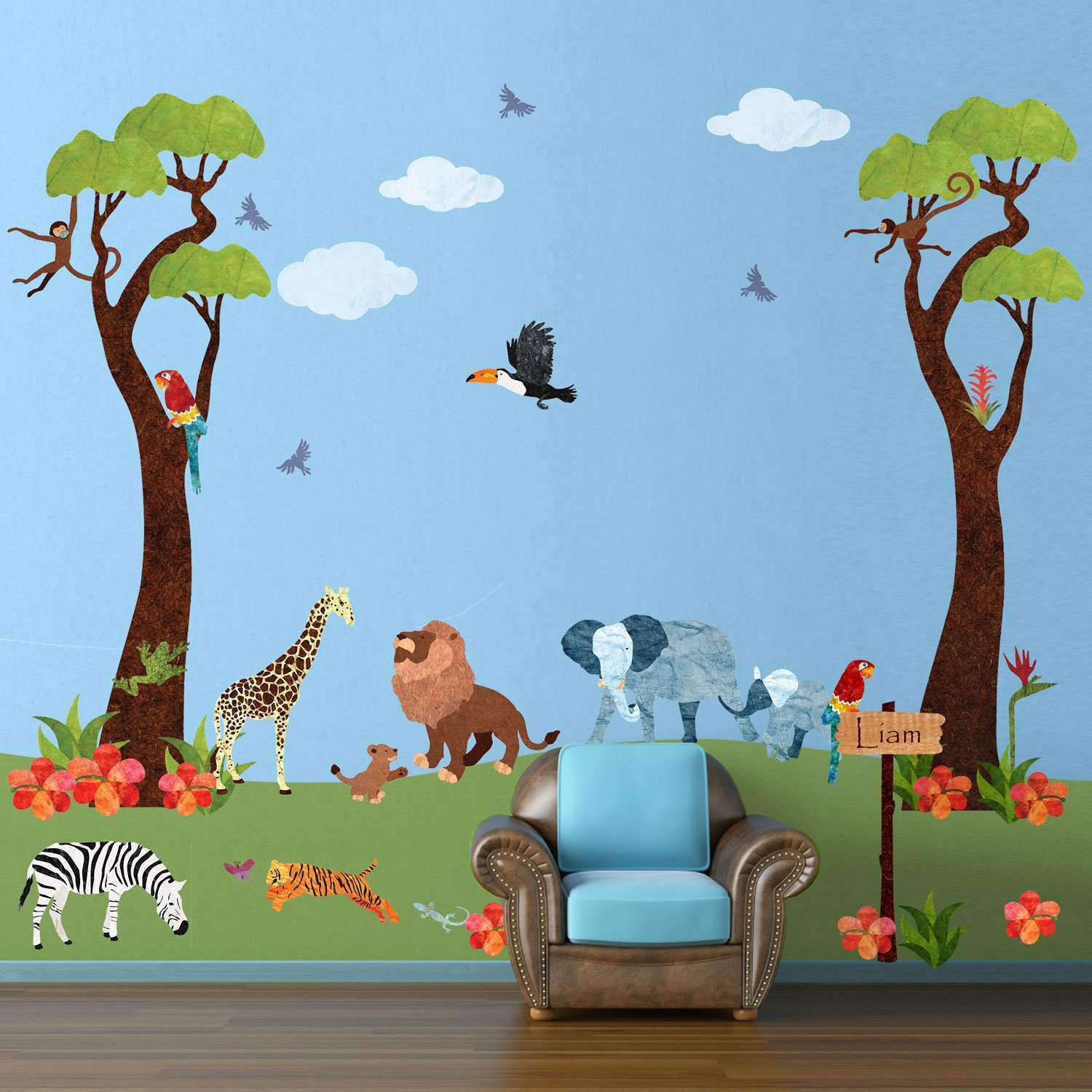 Safari Wall Decals | Jungle Safari Wall Sticker Kit