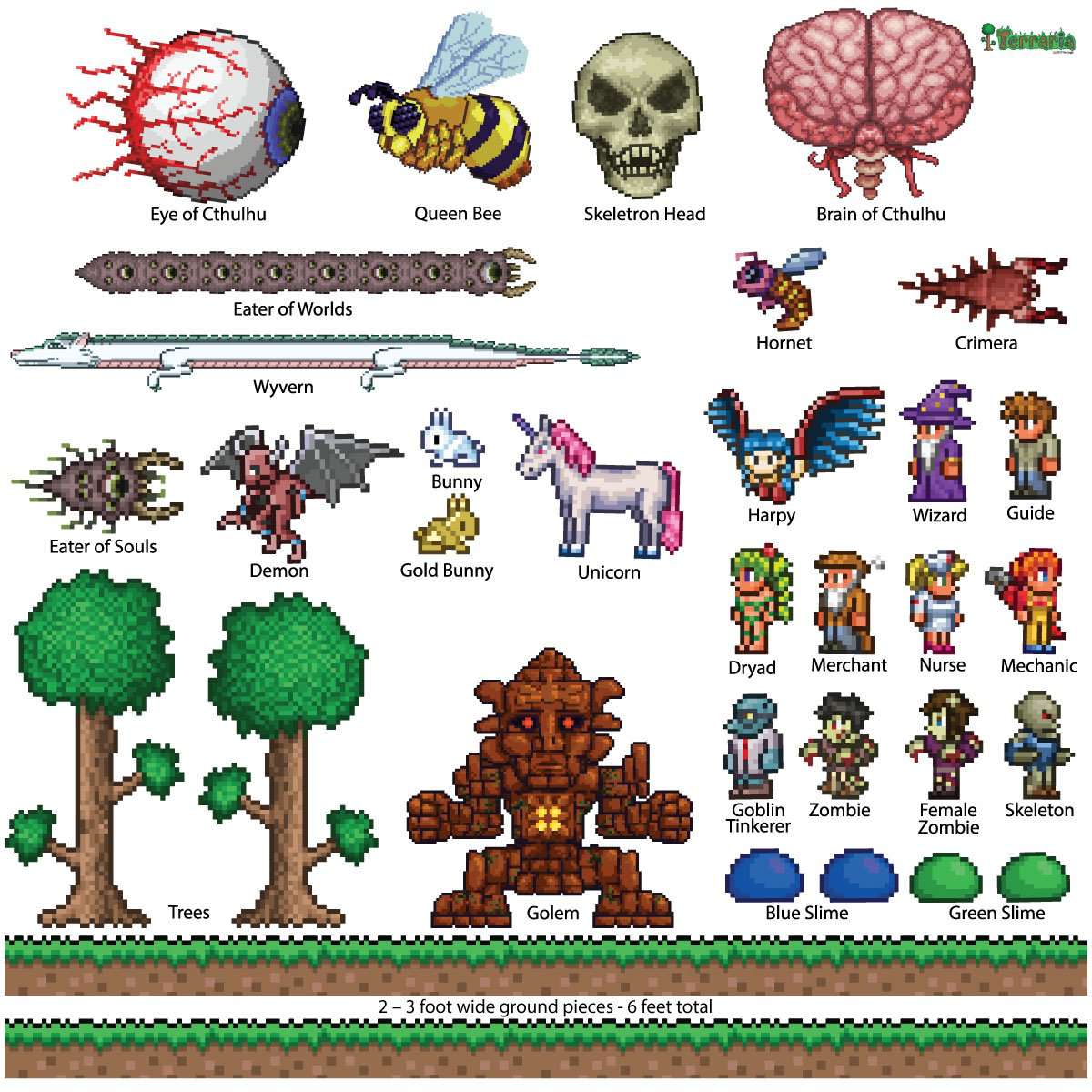Terraria Wall Decals | Terraria Wall Sticker Kit | My Wonderful Walls