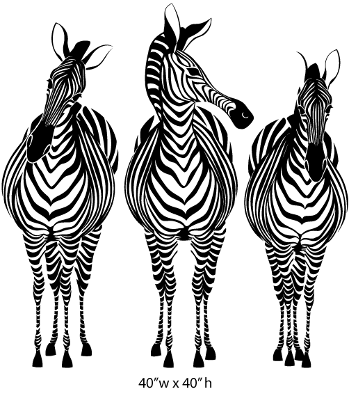 Zebra Wall Stickers | Three Zebra Wall Decals | My Wonderful Walls